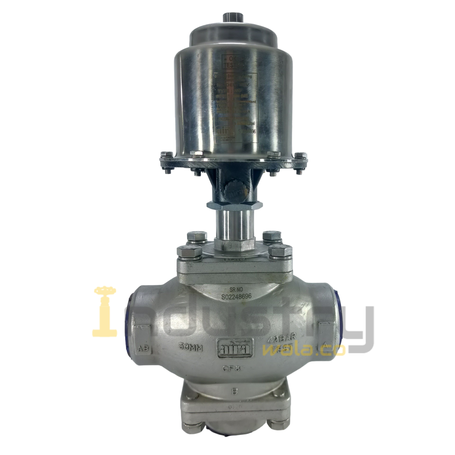 Aira 3CVS Pneumatic Actuator operated SS Body Straight Type Mixing and ...